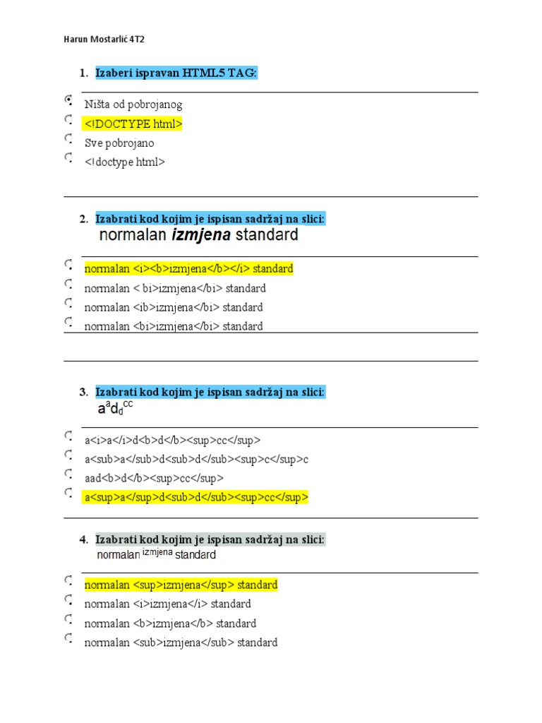 Kontrolni Web Programiranje A | PDF