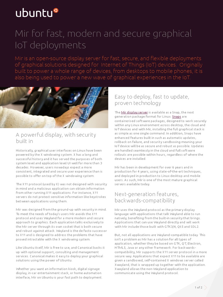 Mir For Fast, Modern and Secure Graphical Iot Deployments: Easy To Deploy, Fast To Update ...