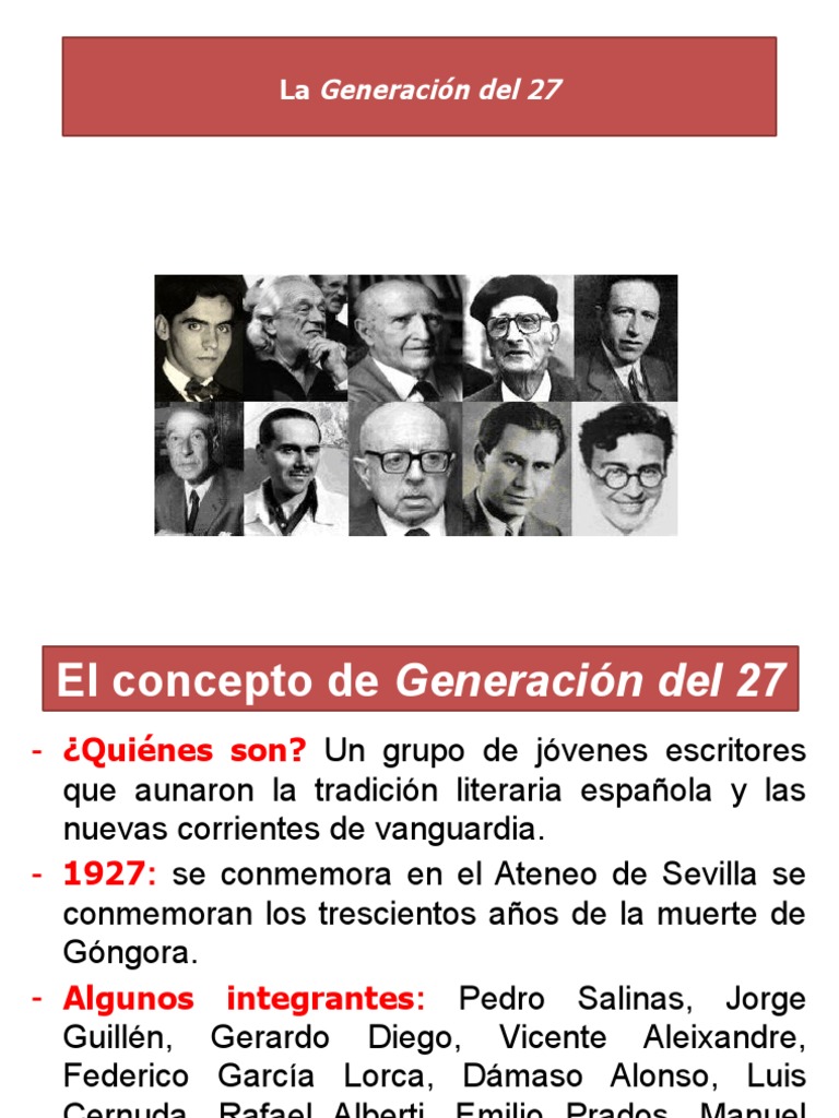 Características de la Generación del 27 | PDF | Historia | Clásicos