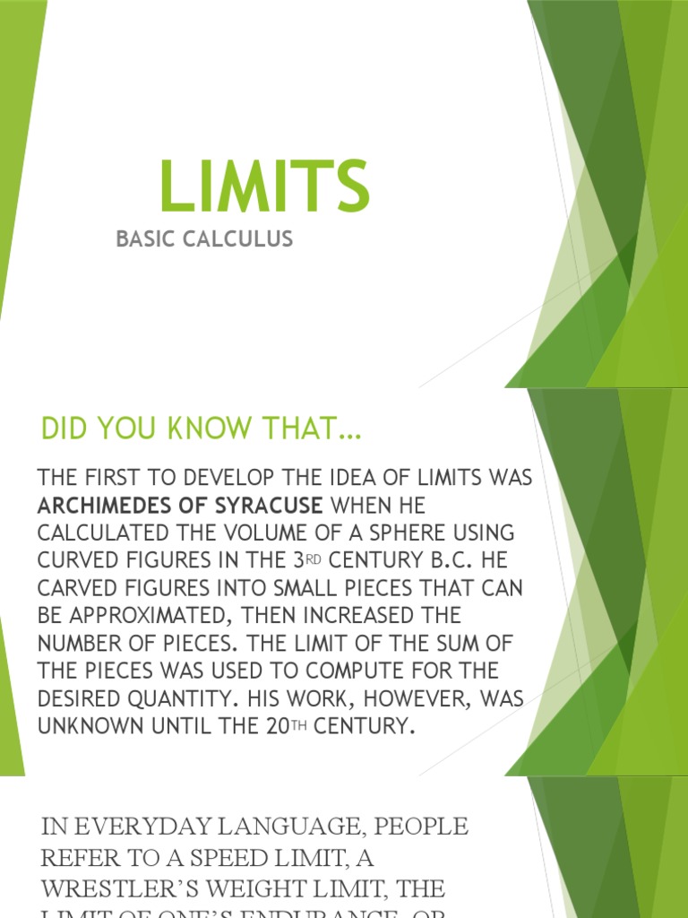 Limits Of Function Basic Cal Pdf Limit Mathematics Function Mathematics