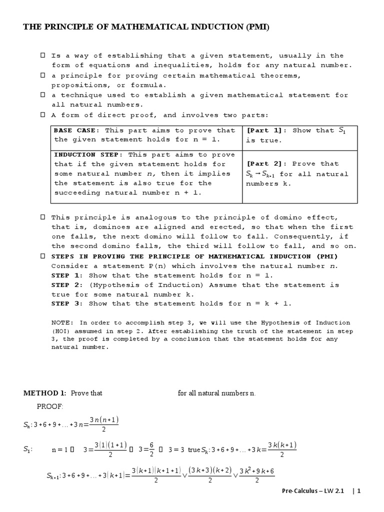 Principle of Mathematical Induction | PDF | Mathematical Proof | Syntax (Logic)
