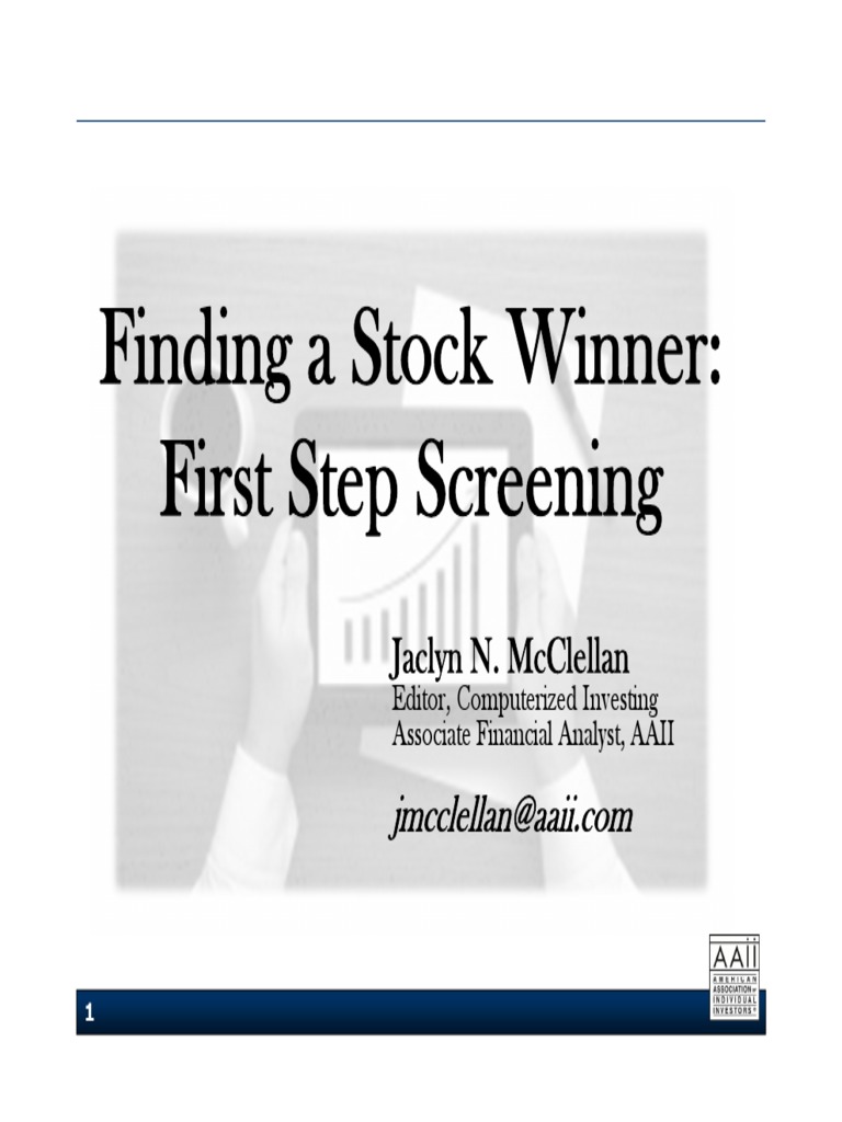 Stock Screening Strategies for Investors | PDF | Price–Earnings Ratio ...