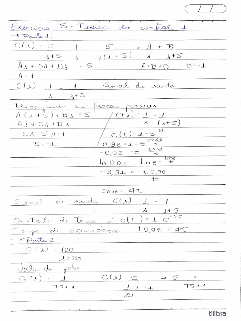 Exercício 6 - Teoria Controle 1 | PDF | Teaching Methods & Materials