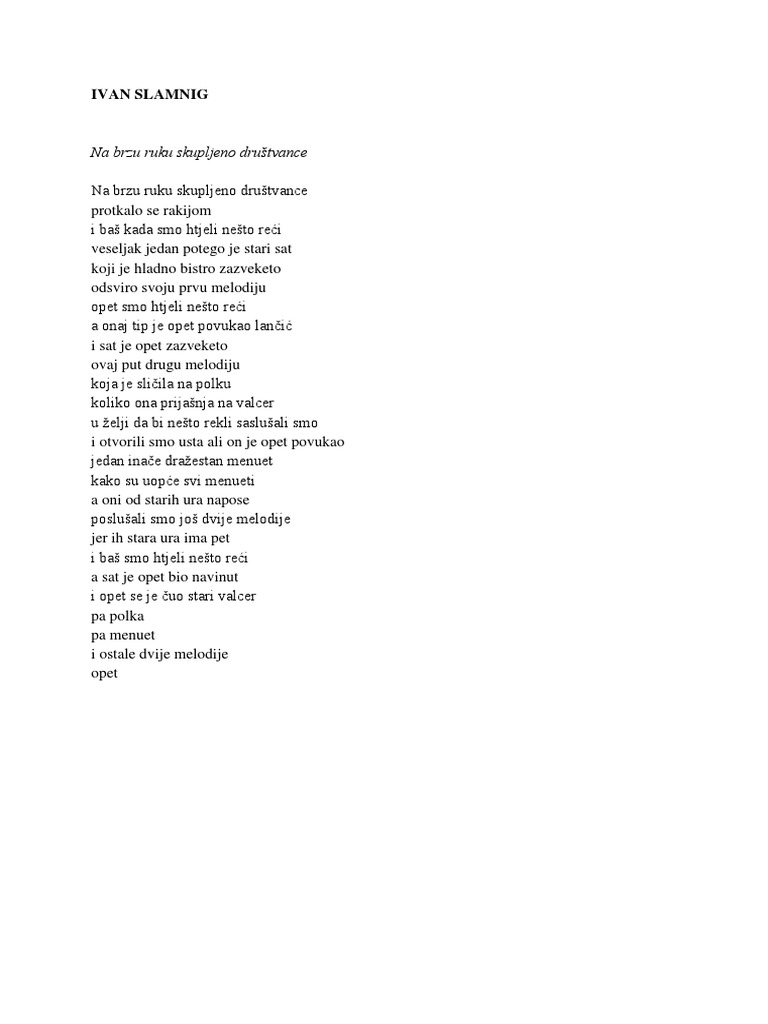 Slamnig - Poezija | PDF