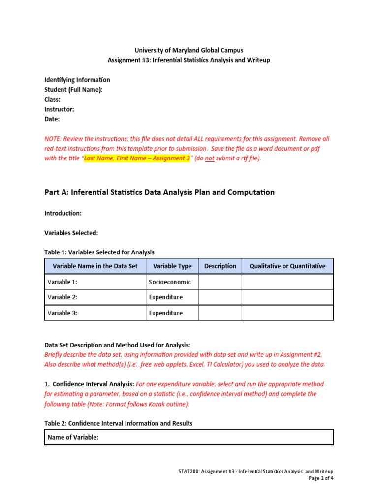 Assignment #3 Template - Inferential Statistics Analysis and Writeup | PDF | Statistical ...