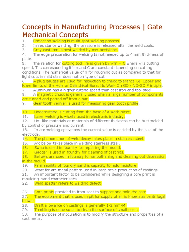 Concepts in Manufacturing Processes | PDF | Casting (Metalworking ...