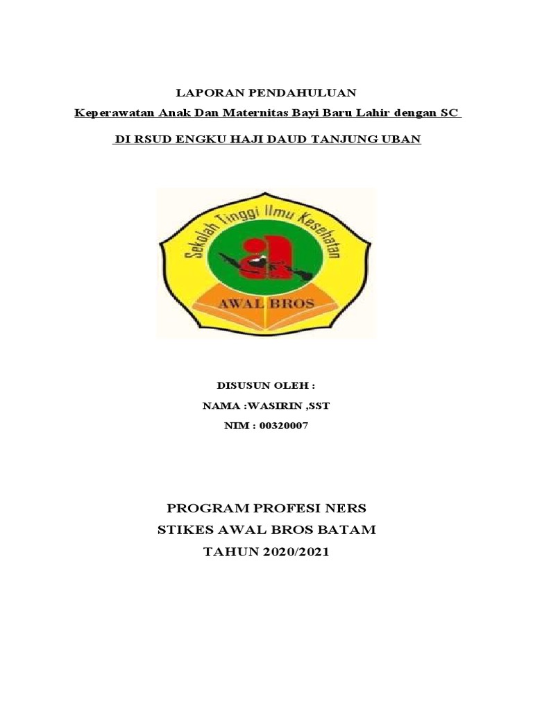 Laporan Pendahuluan BBL SC di RSUD | PDF