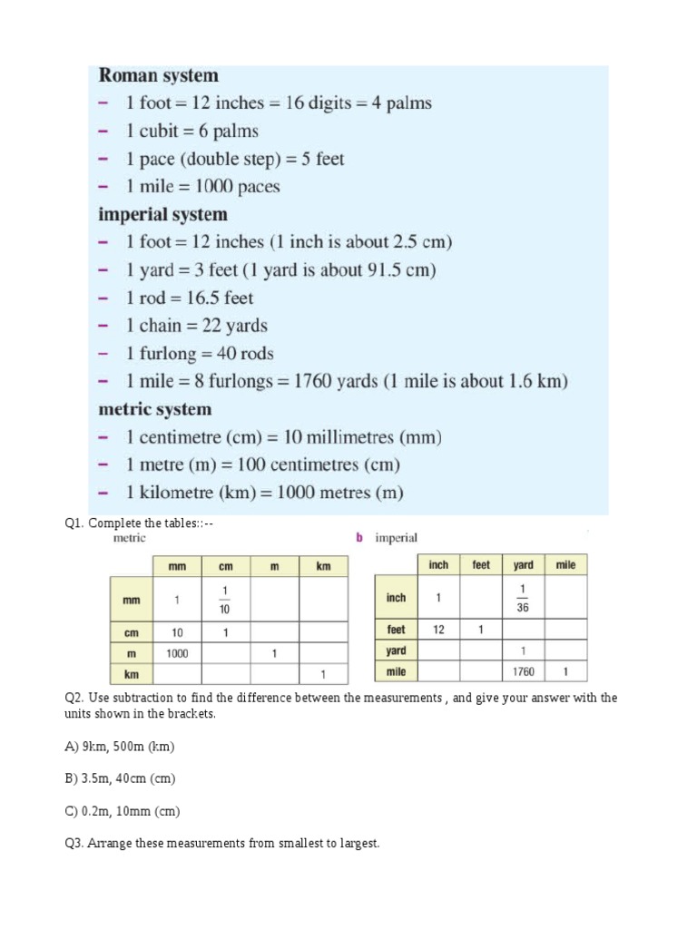Metricsystem Questions Canada | PDF