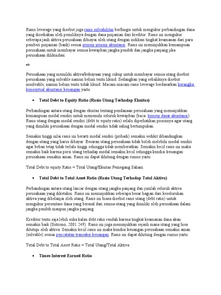 Rasio Leverage | PDF