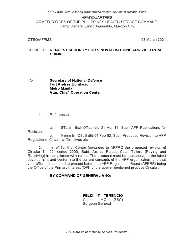 Military Letter (Subject To Letter) | PDF