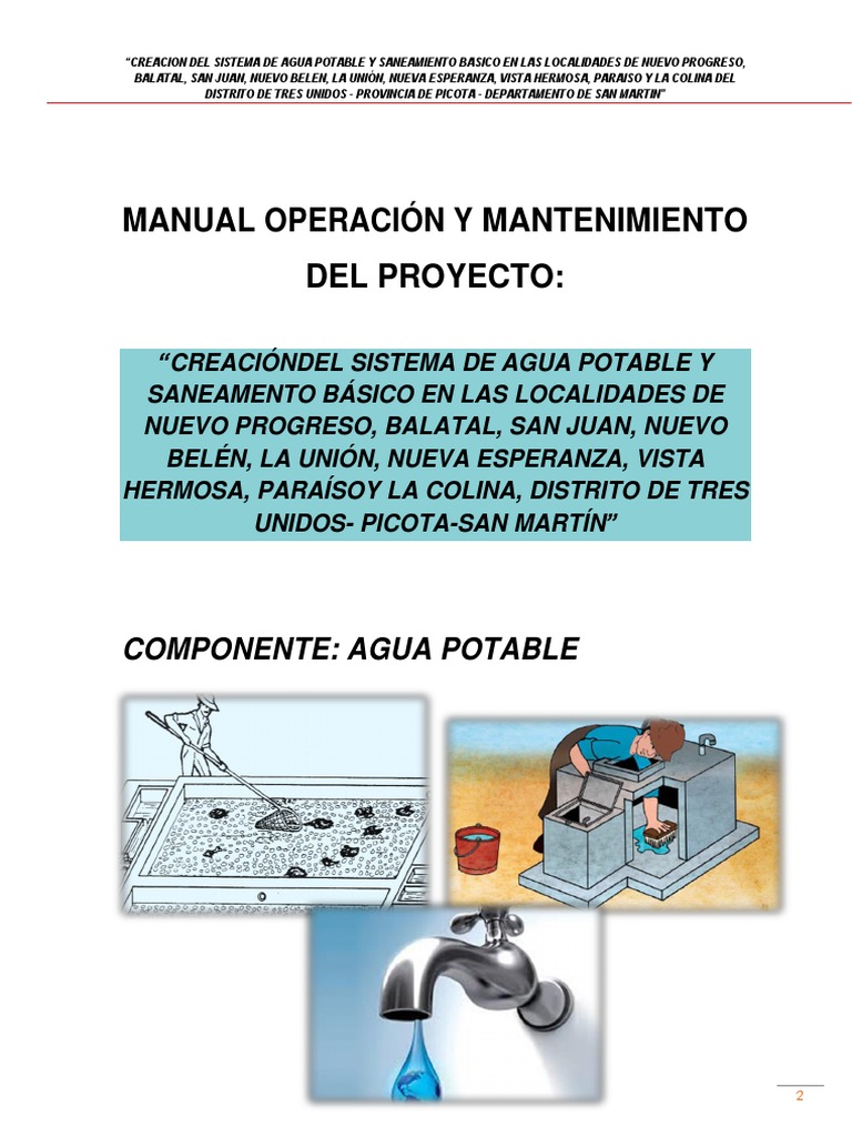 01.manual de Operacion y Mantenimiento Agua | PDF | Saneamiento | Agua