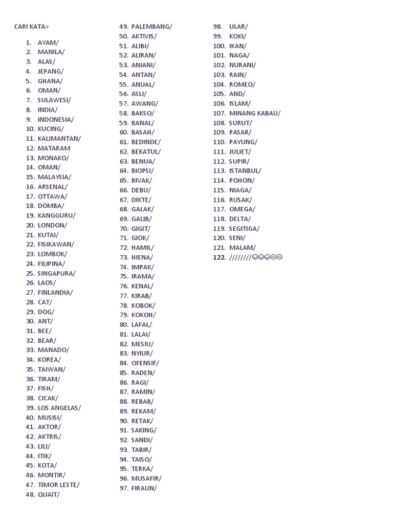 Cari Kata TTS 2 | PDF