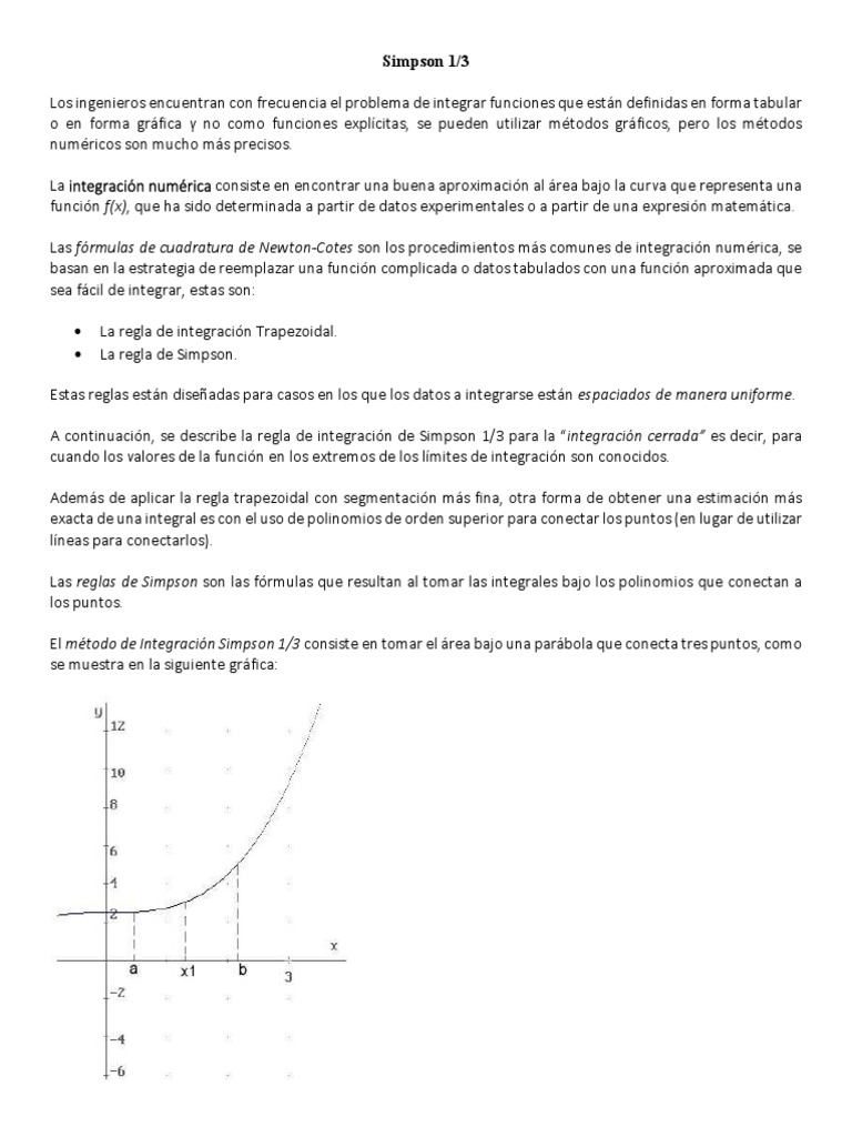 Simpson 1-3 | PDF | Integral | Cálculo
