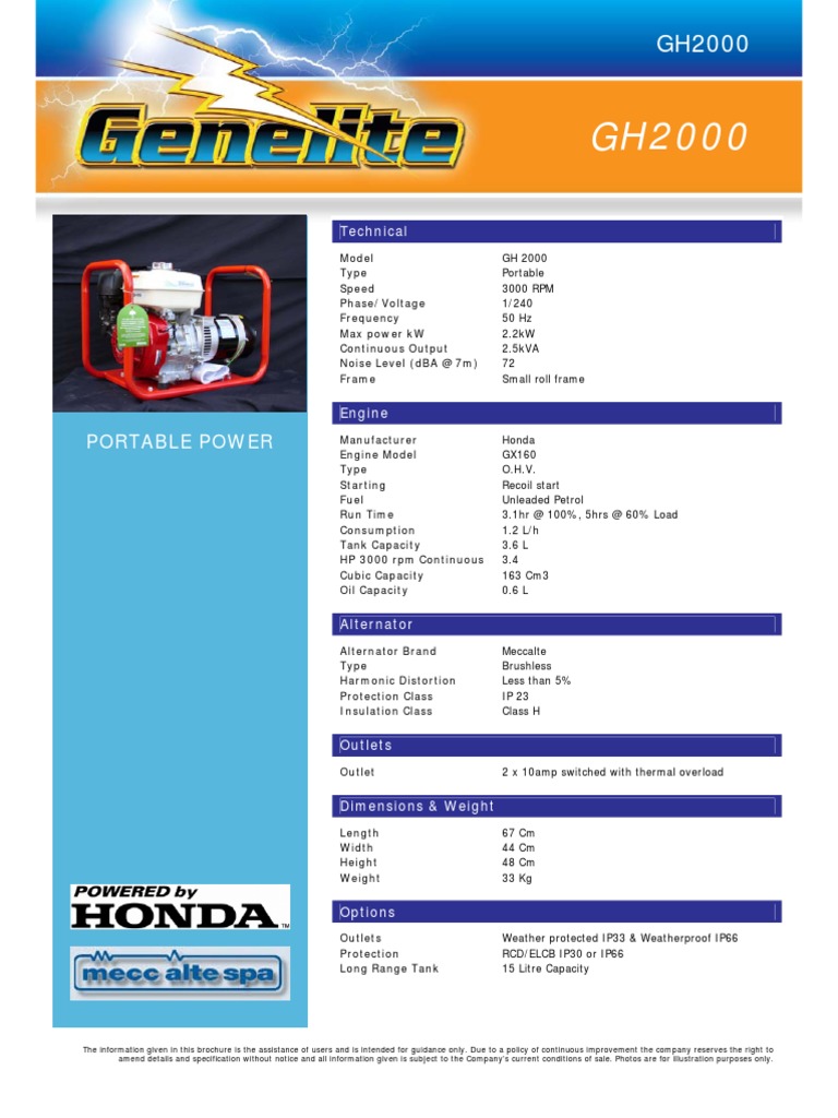 Genelite GH2000 | PDF | Vehicle Technology | Manufactured Goods