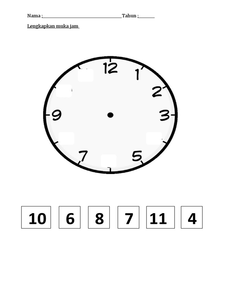 Latihan Jam Tahun 1 Pdf