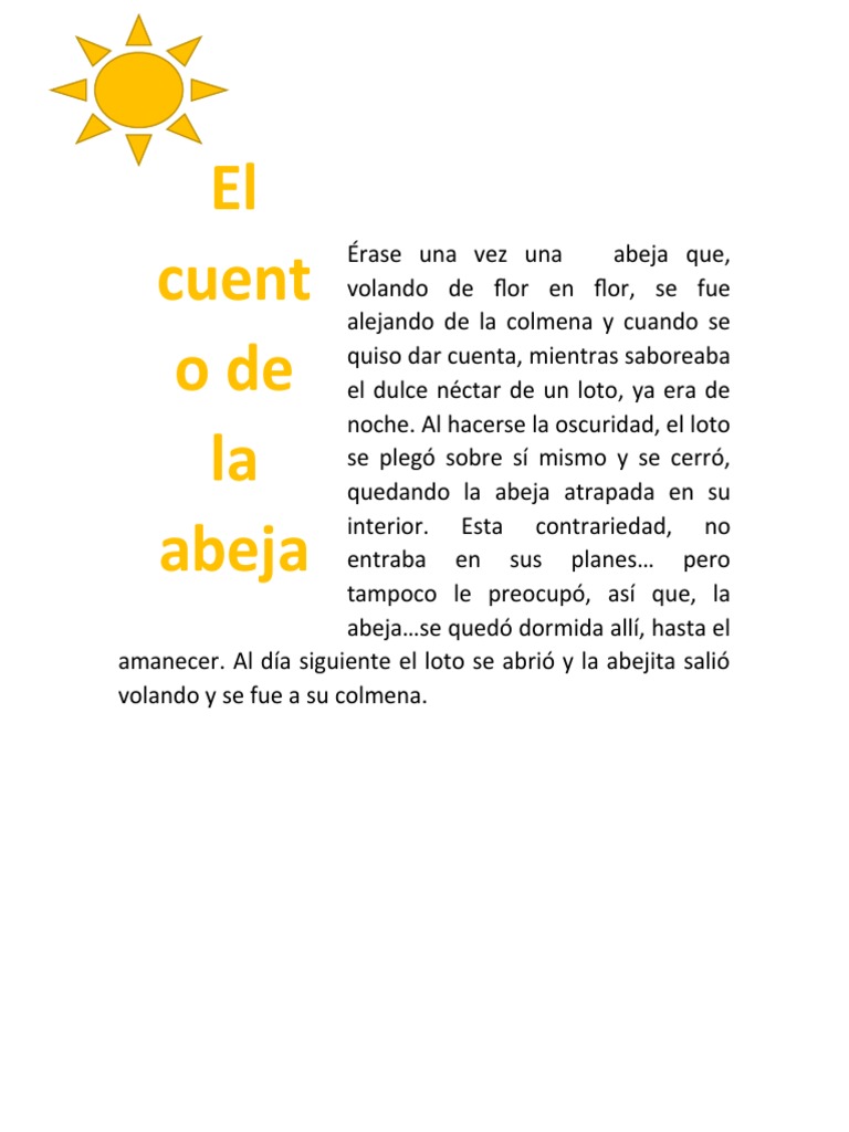 Cuento de La Abeja | PDF