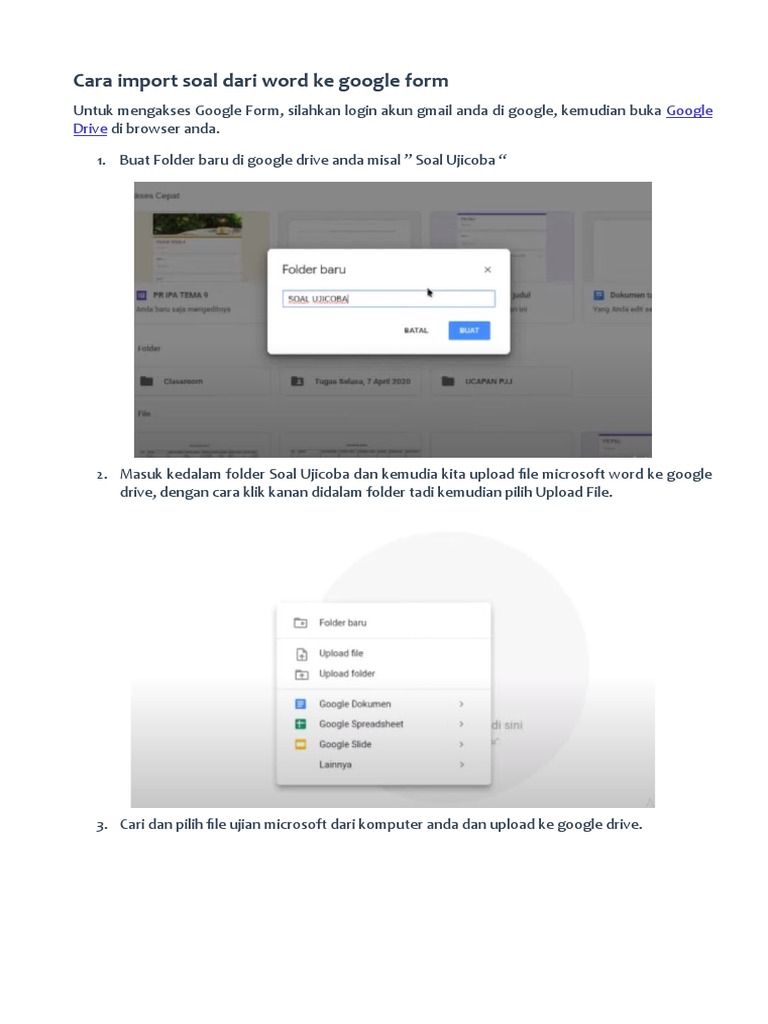 Impor Soal Word Ke Google Form | PDF