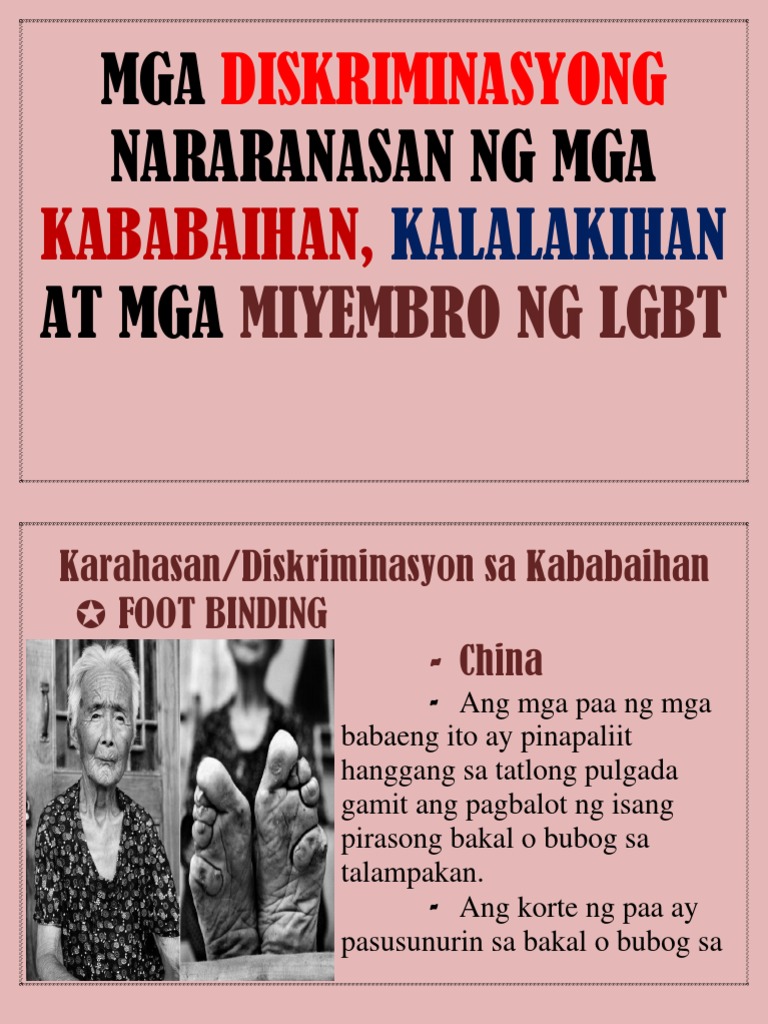 Mga Diskriminasyong Nararanasan NG Mga Kababaihan | PDF