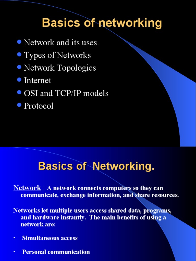 Introduction To Networking. | PDF | Computer Network | Network Topology