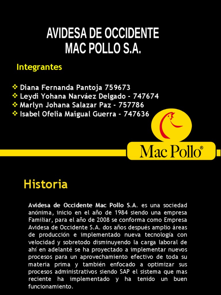 Act. 5 Prirmer Informe Avidesa de Occidente Mac Pollo S.A. | Descargar ...