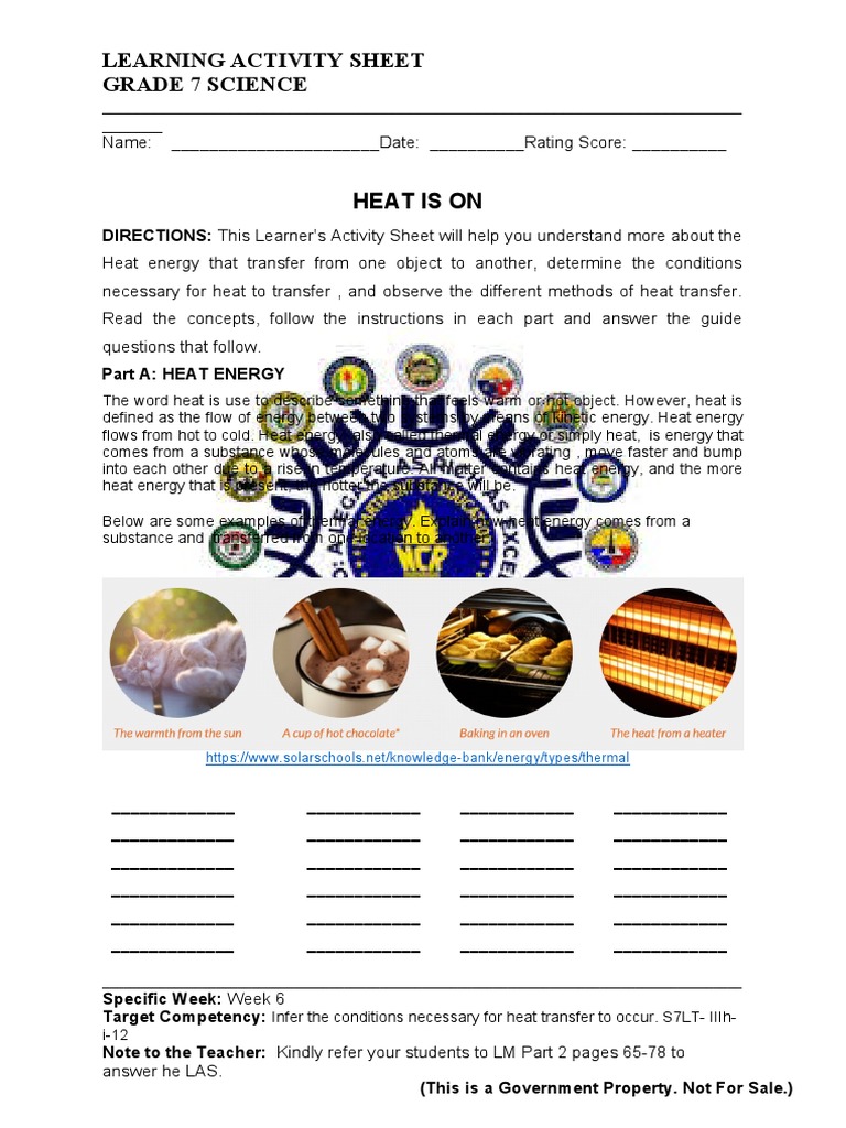 Learners Activity Sheet | PDF | Heat Transfer | Heat