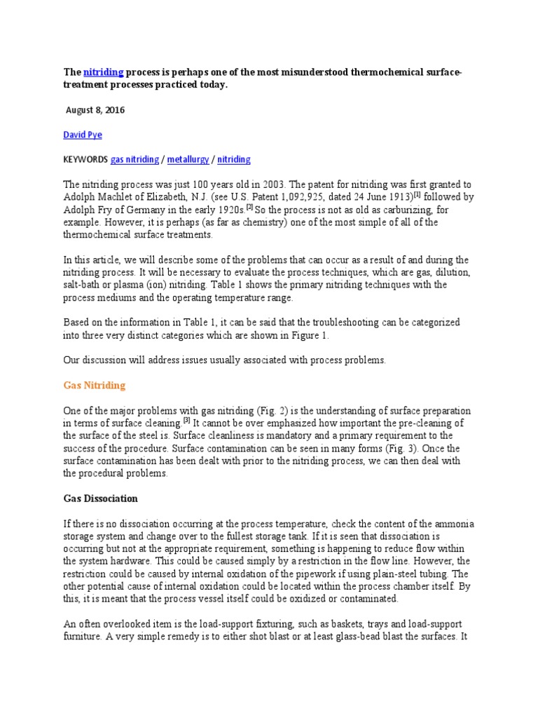 The Nitriding Process Is Perhaps One of The Most Misunderstood ...