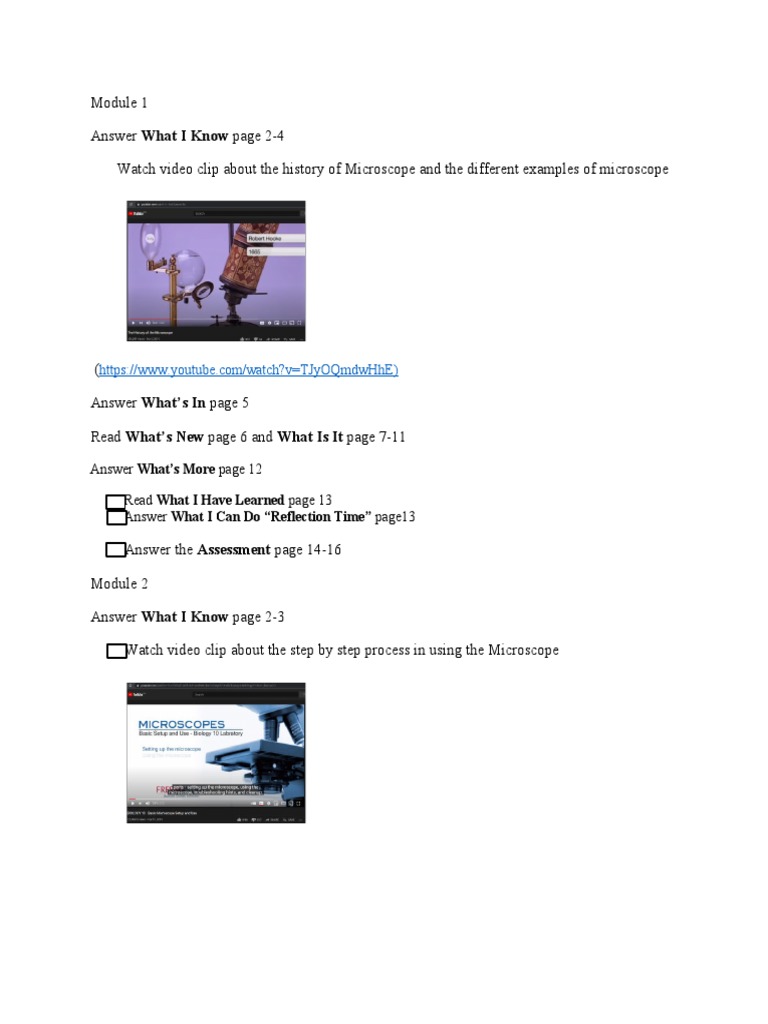 Module 1 and 2 Activities