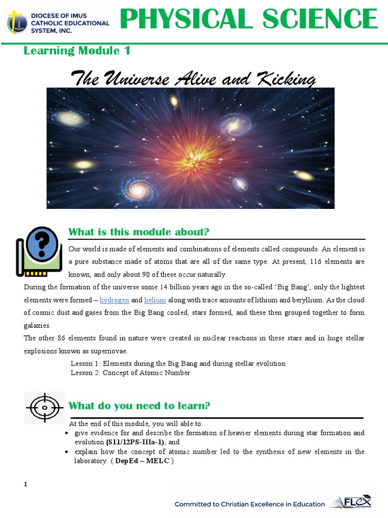 2nd Sem Module 1 Physical Science FINAL 1 | PDF | Chemical Elements ...