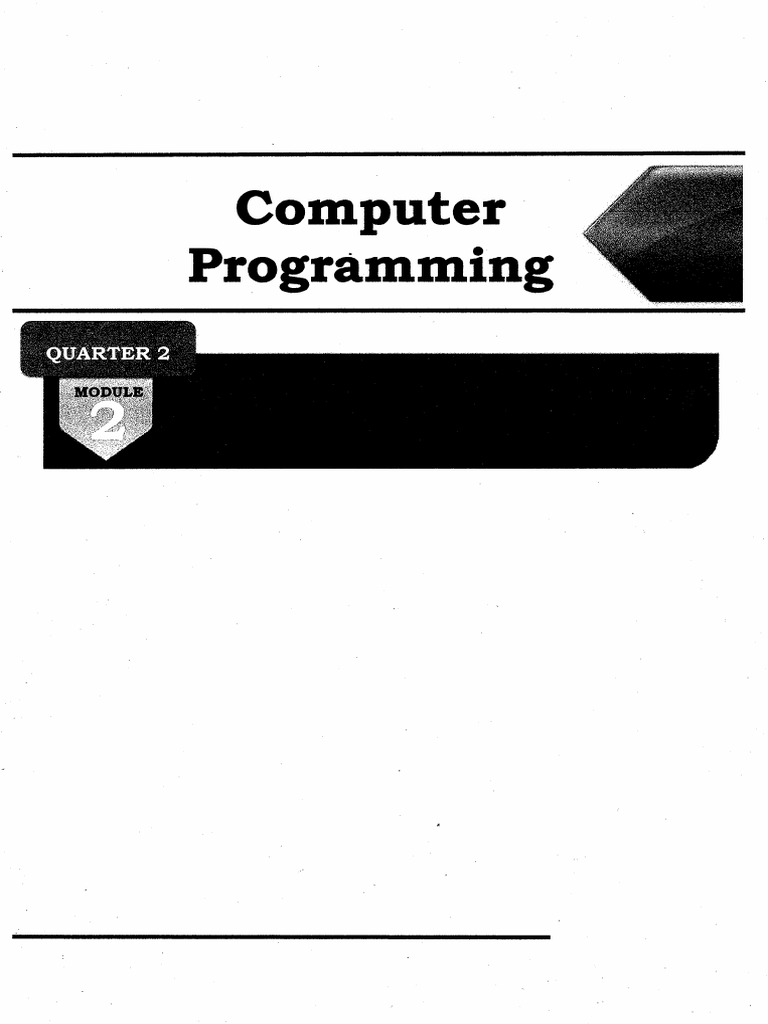 Computer Programming (Quarter 2-Module 2) | PDF
