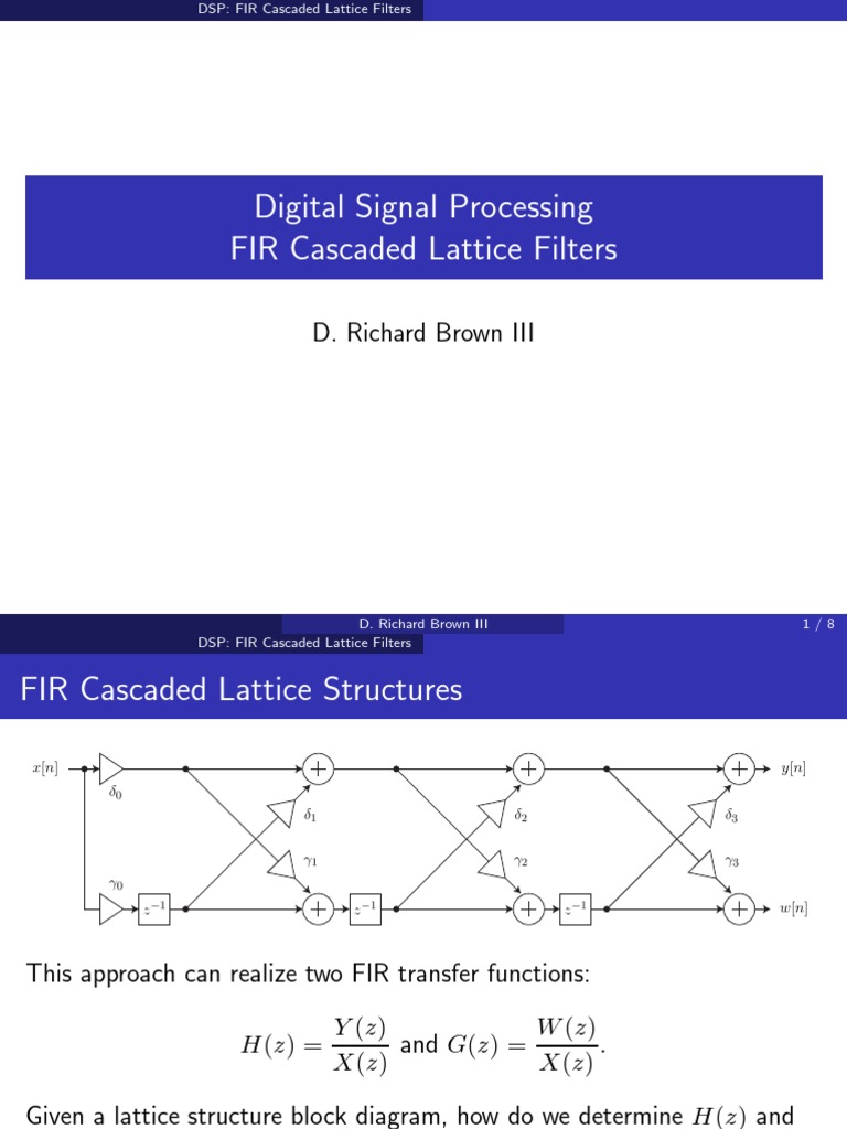 Fir Cascade Lattice Structure | PDF | Digital Signal Processing | Algorithms