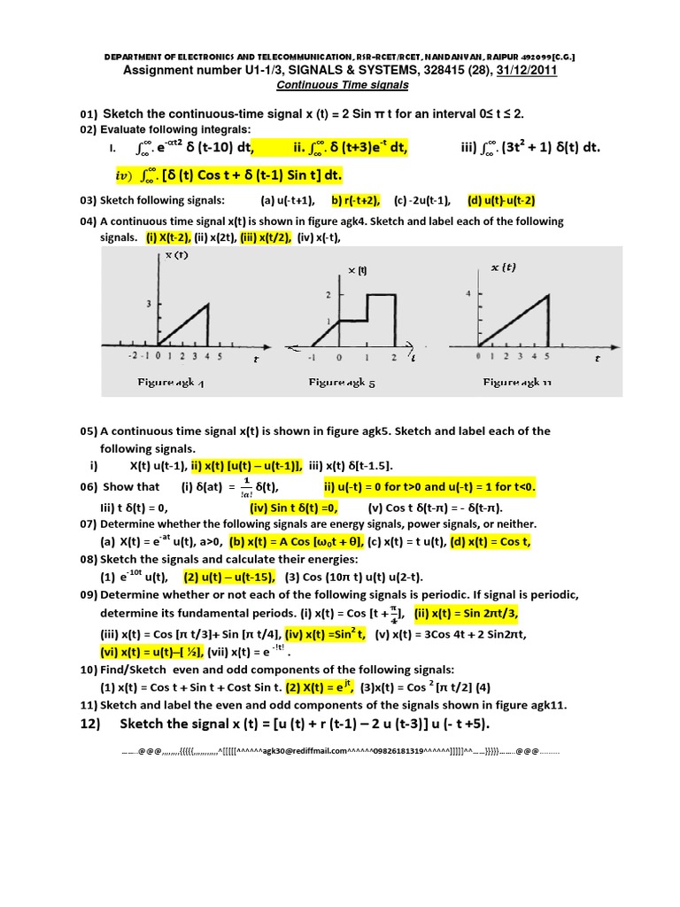 Signals and Systems | PDF | Discrete Fourier Transform | Fast Fourier ...