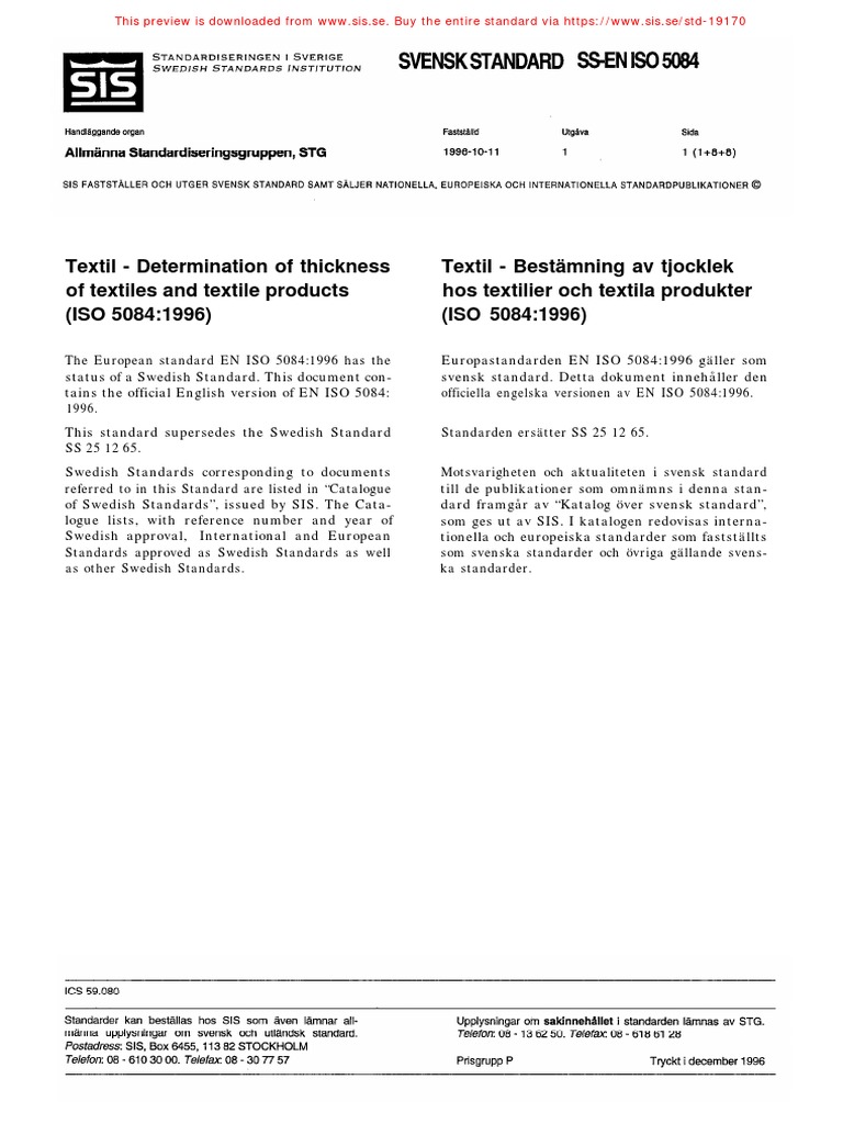 SS en Iso 5084 SV en PDF | PDF | International Organization For Standardization | Confidence ...