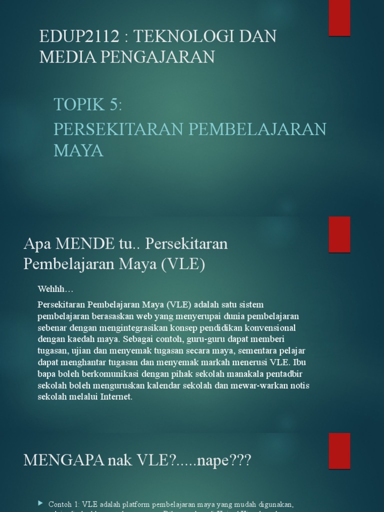 EDUP2112 - Topik 5 - Pembelajaran Secara Maya | PDF