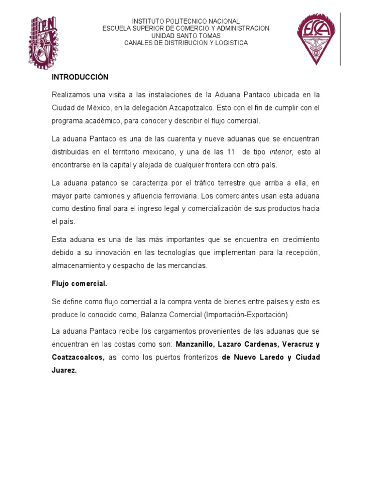 Aduana Pantaco Canales D L | PDF | aduana | Logística