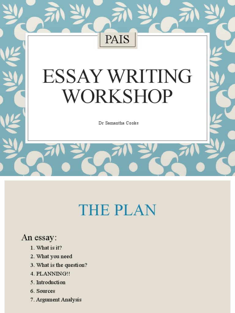 Essay Writing Workshop | PDF | Essays | Question