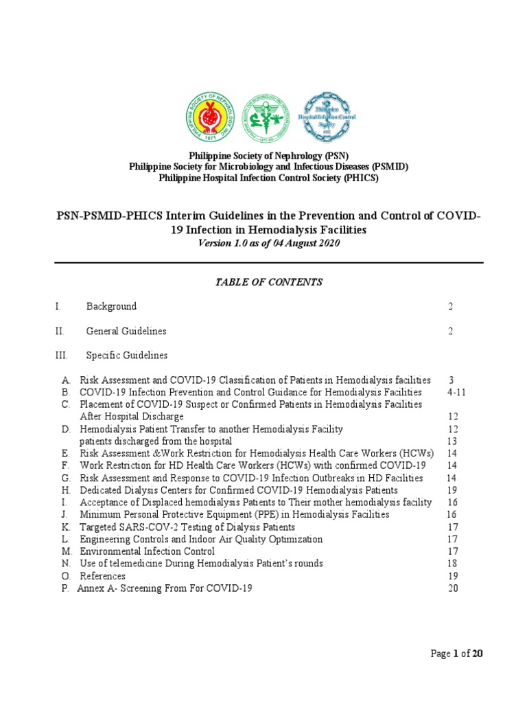 PSN Psmid Phics Interim Guidelines For The Prevention and Control of ...