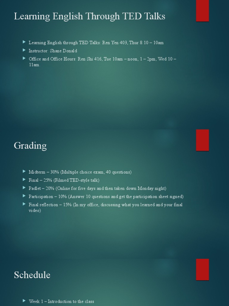 Learning English Through TED Talks | PDF