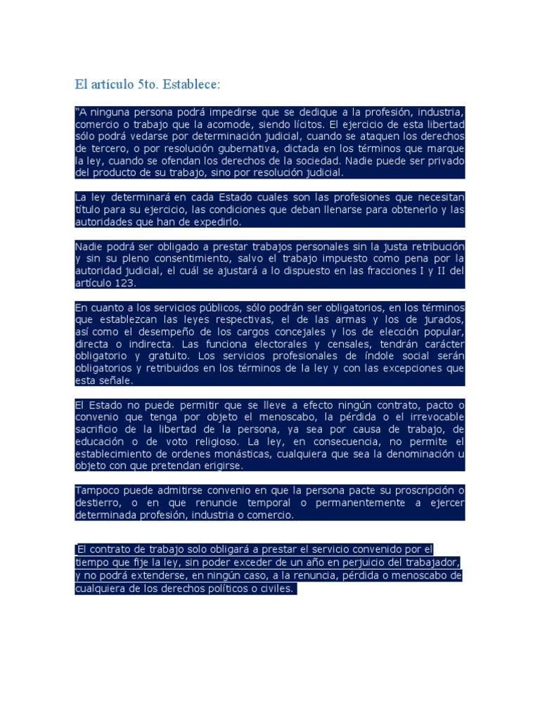 Libertad de Trabajo y Derechos Laborales | PDF