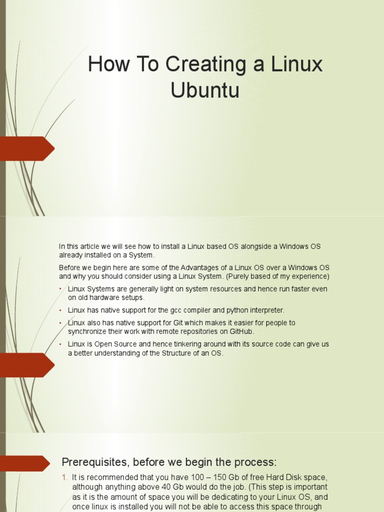 How To Creating A Linux Ubuntu | PDF | Linux | Booting