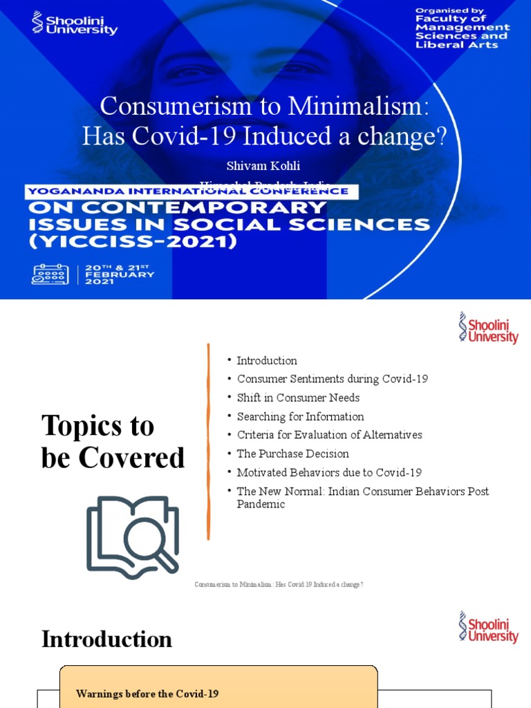 Consumerism To Minimalism Has Covid 19 Induced A Change | PDF ...