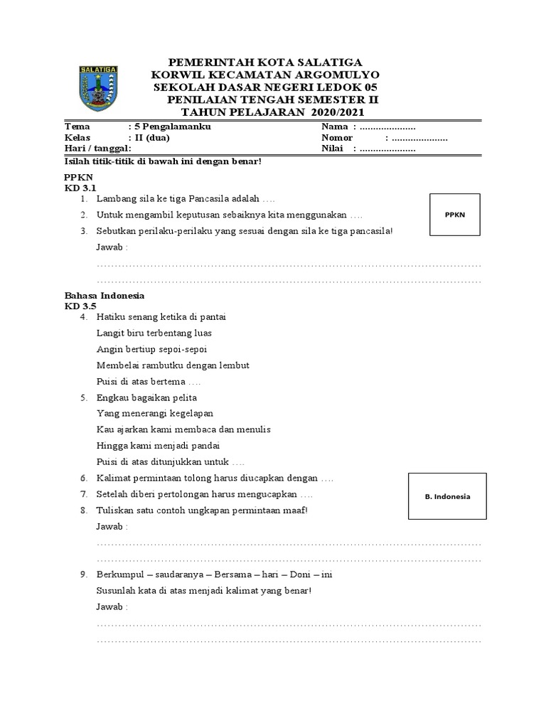 Tema 5 KLS 2 | PDF | Olahraga & Rekreasi | Griya & Taman