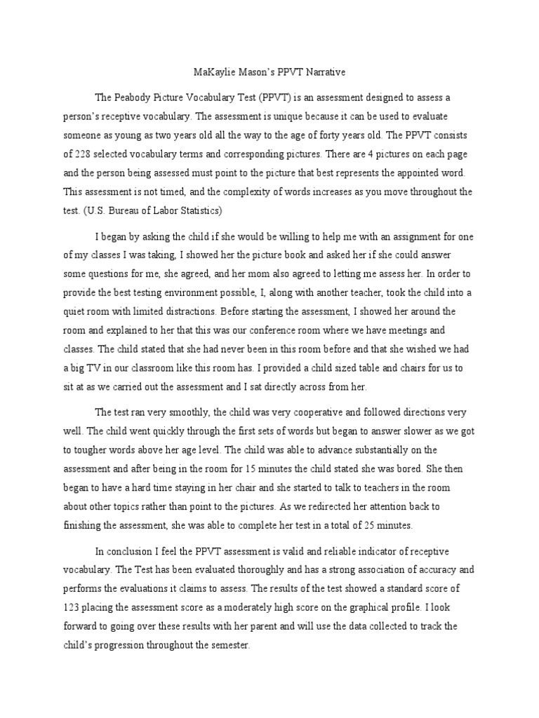 PPVT | PDF | Educational Assessment | Communication