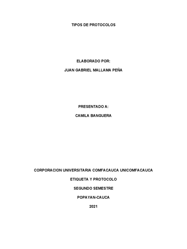 E.P Tipos de Protocolo | PDF | Empresas | Comportamiento