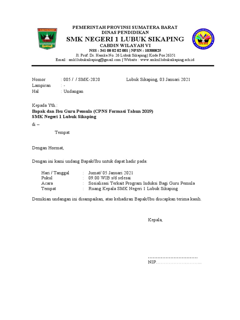 Surat Undangan Rapat Dinas | PDF