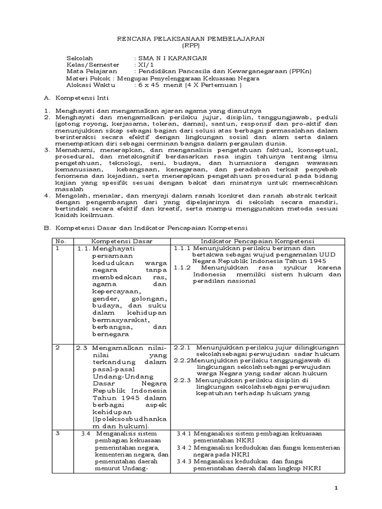 RPP Bab 4 Semes 1 | PDF