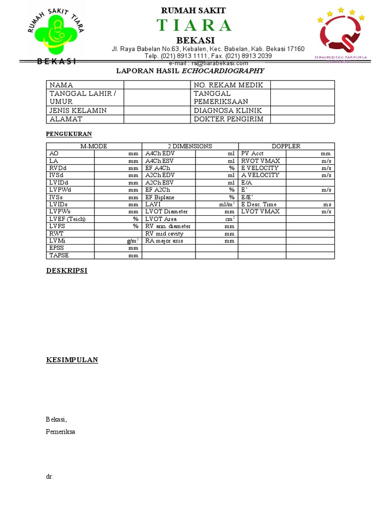 Laporan Hasil Echocardiography-2 | PDF