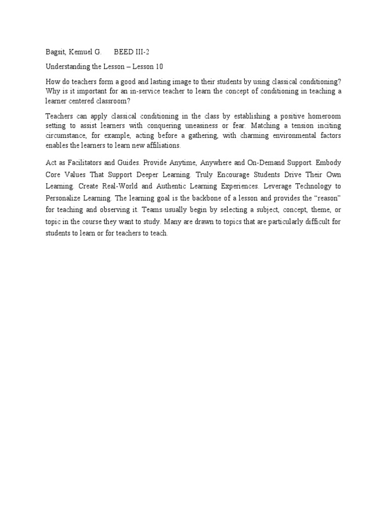 PCK303 Understanding The Lesson 10 | PDF