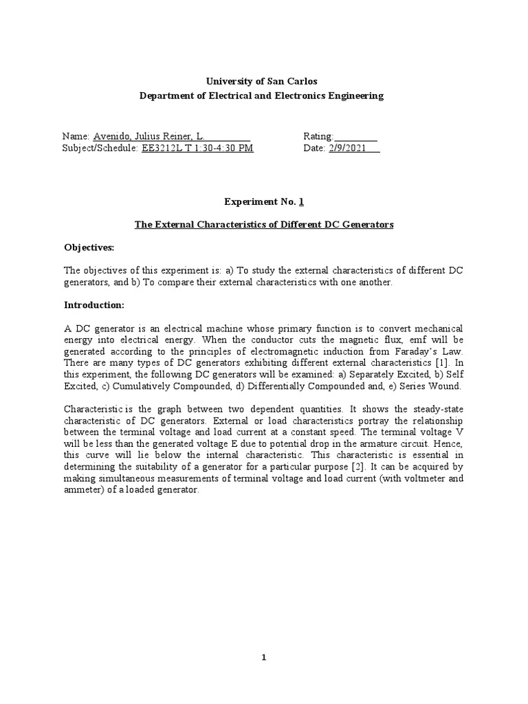 University of San Carlos Department of Electrical and Electronics ...