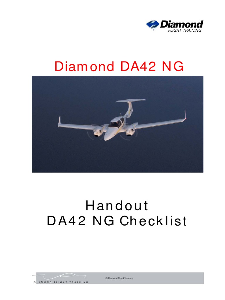 DA42 NG Checklist | PDF | Aircraft Flight Control System | Airplane