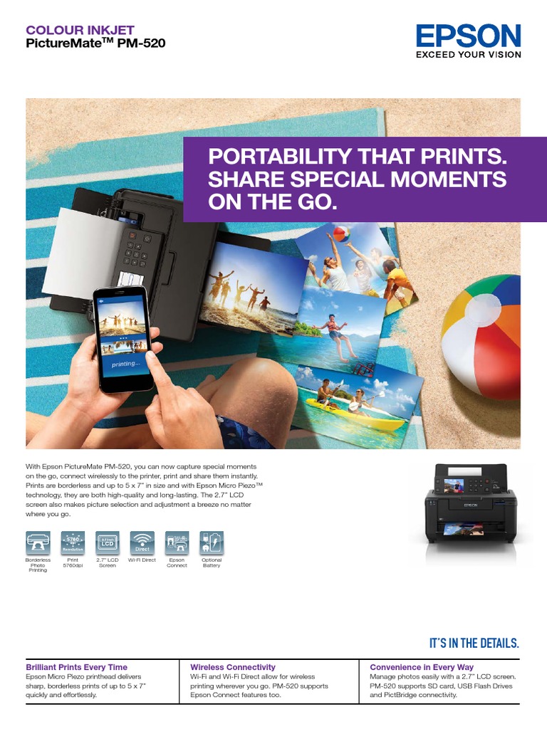 Epson PictureMate PM-520 | PDF | Printer (Computing) | Apple Inc.